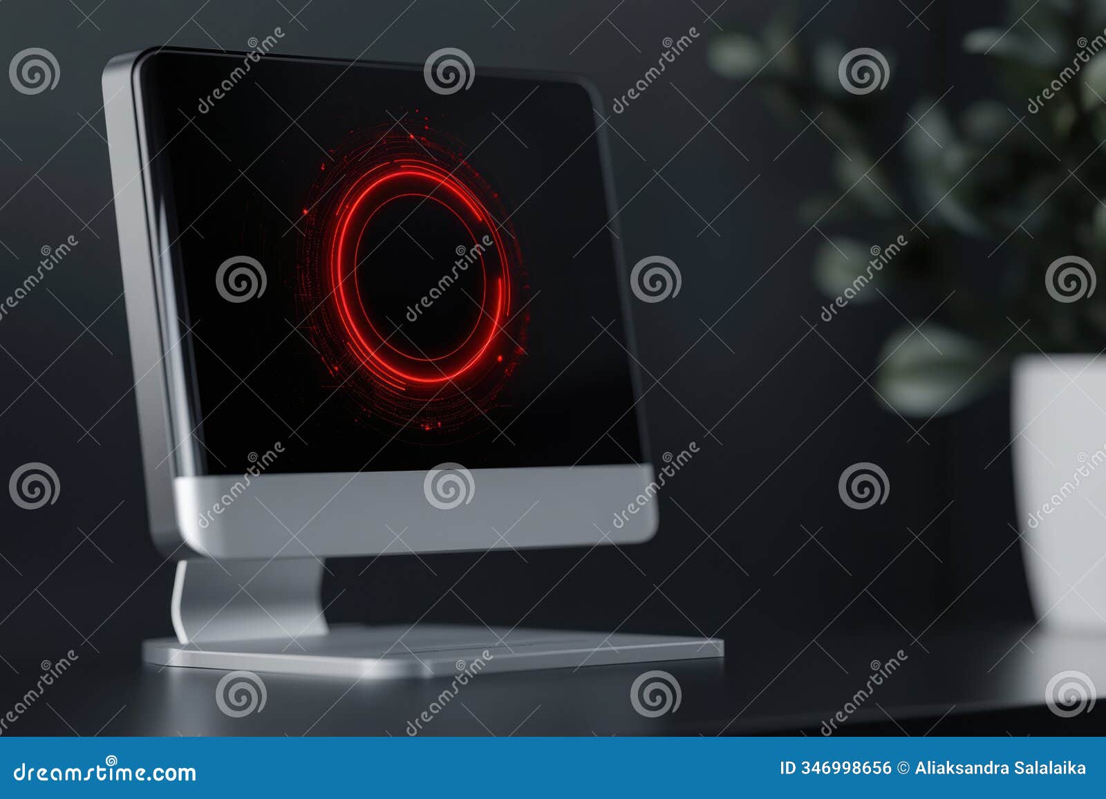 Futuristic Cyber Desk, Cybersecurity Symbols on Modern Desk in Tech ...