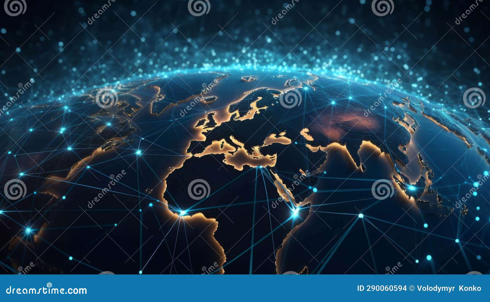 Futuristic Cyber Earth Background Digital World. Al Generated ...