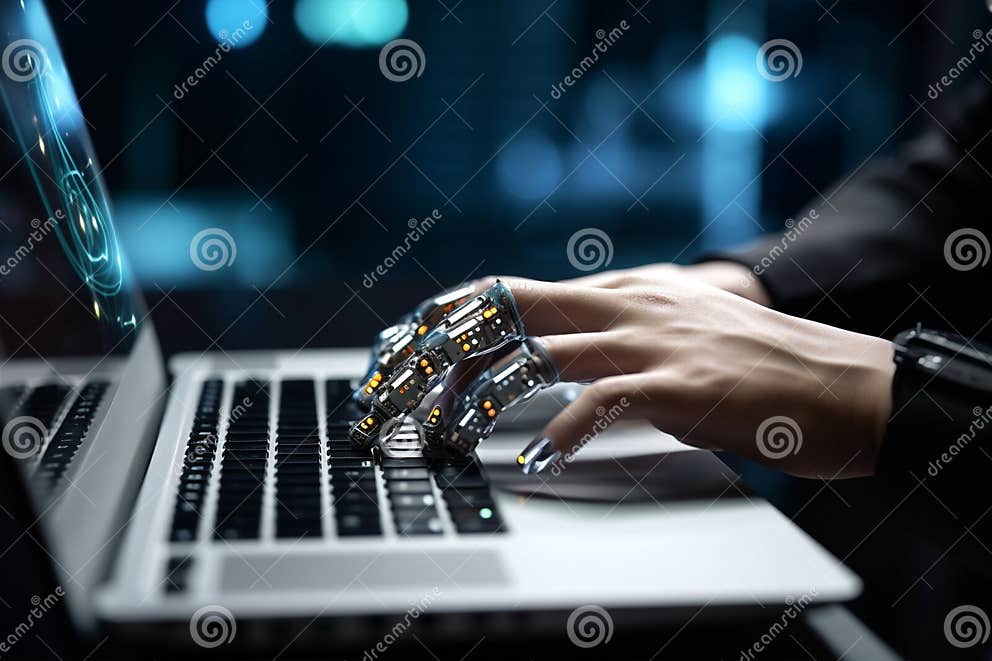 Futuristic Cyber Hand Cyborg Connection Arm Artificial Machine ...