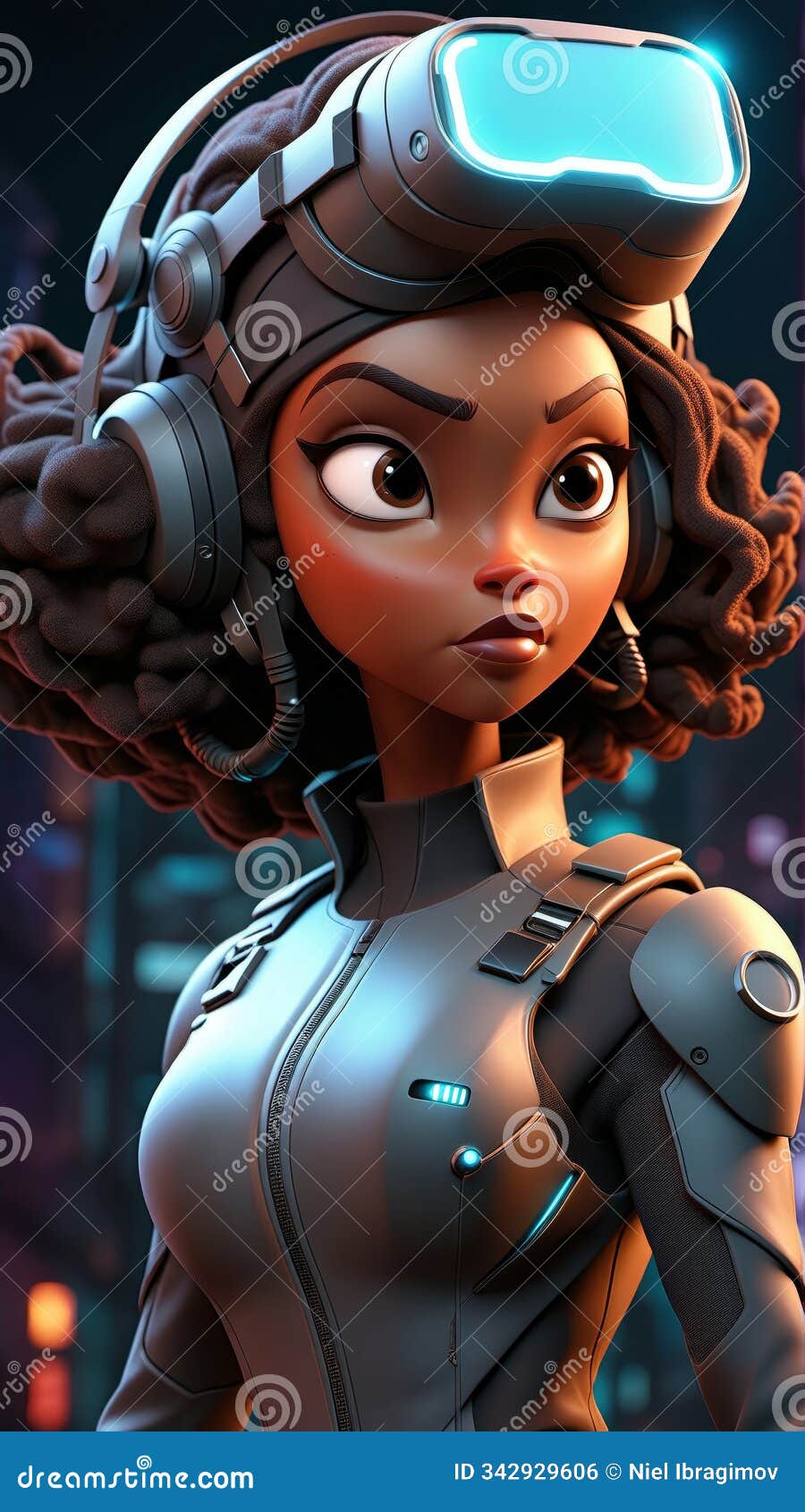 Futuristic Cyber Heroine in Advanced Tech Gear Stock Photo - Image of ...