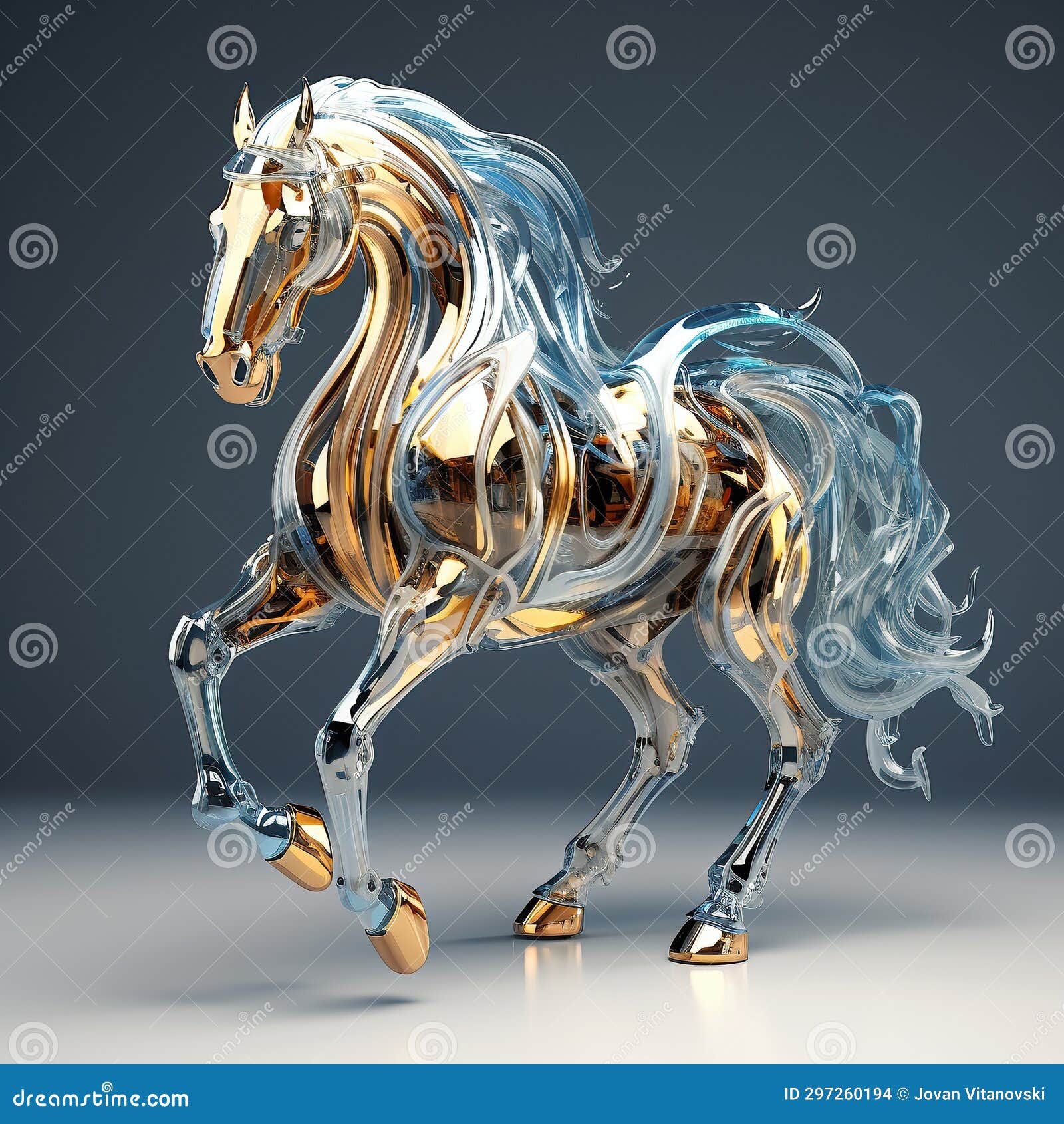 Futuristic Cyber Horse Model Stock Illustration - Illustration of ...