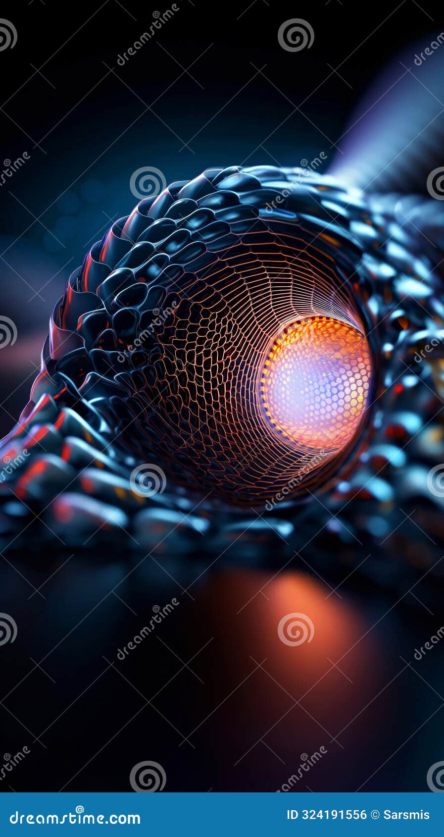 Glowing Core Inside A Nuclear Reactor. Antigravity, Magnetic Field ...