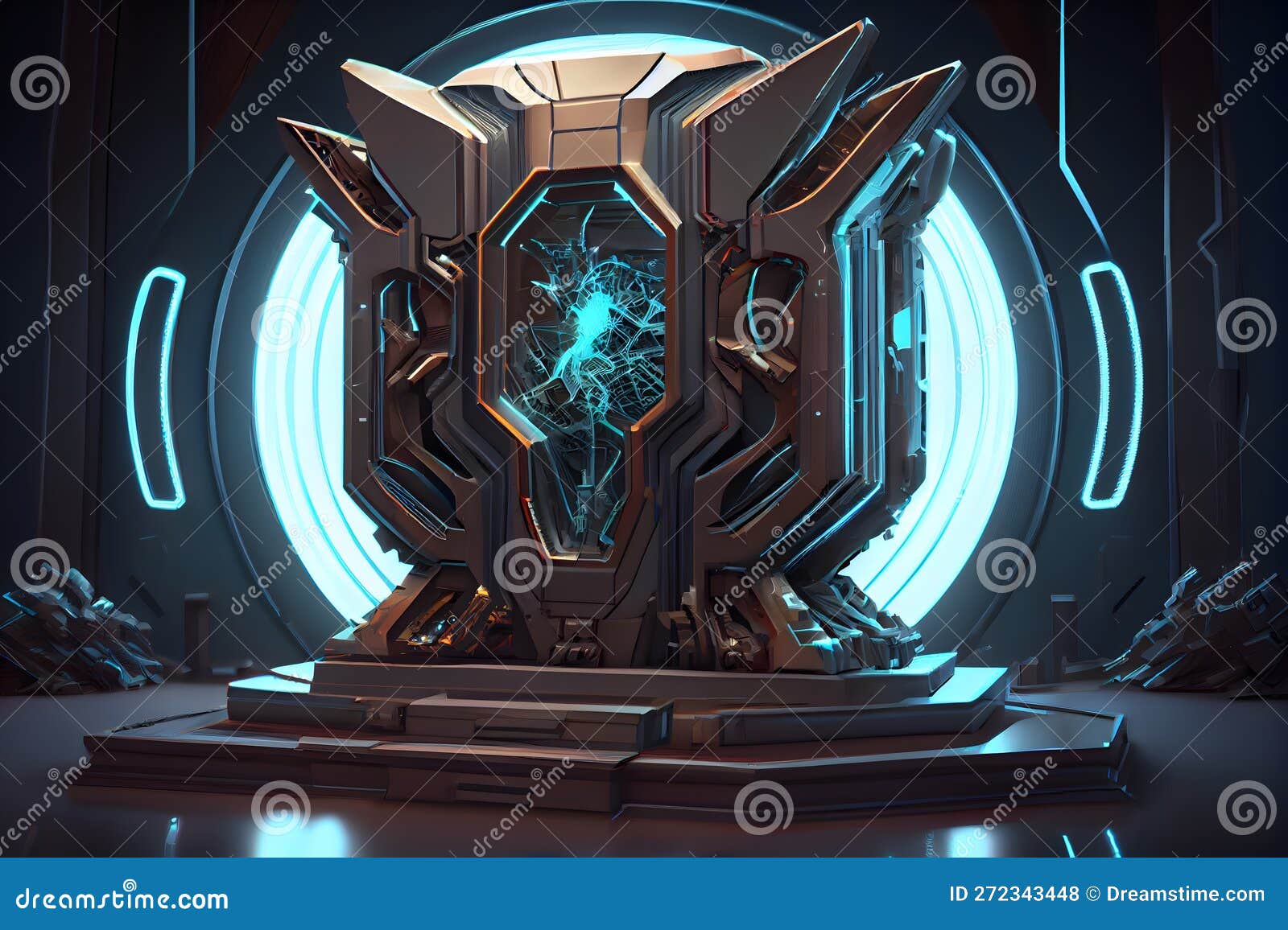 Futuristic Cyber Scifi Cube Concept, Box Ai Generative Stock ...