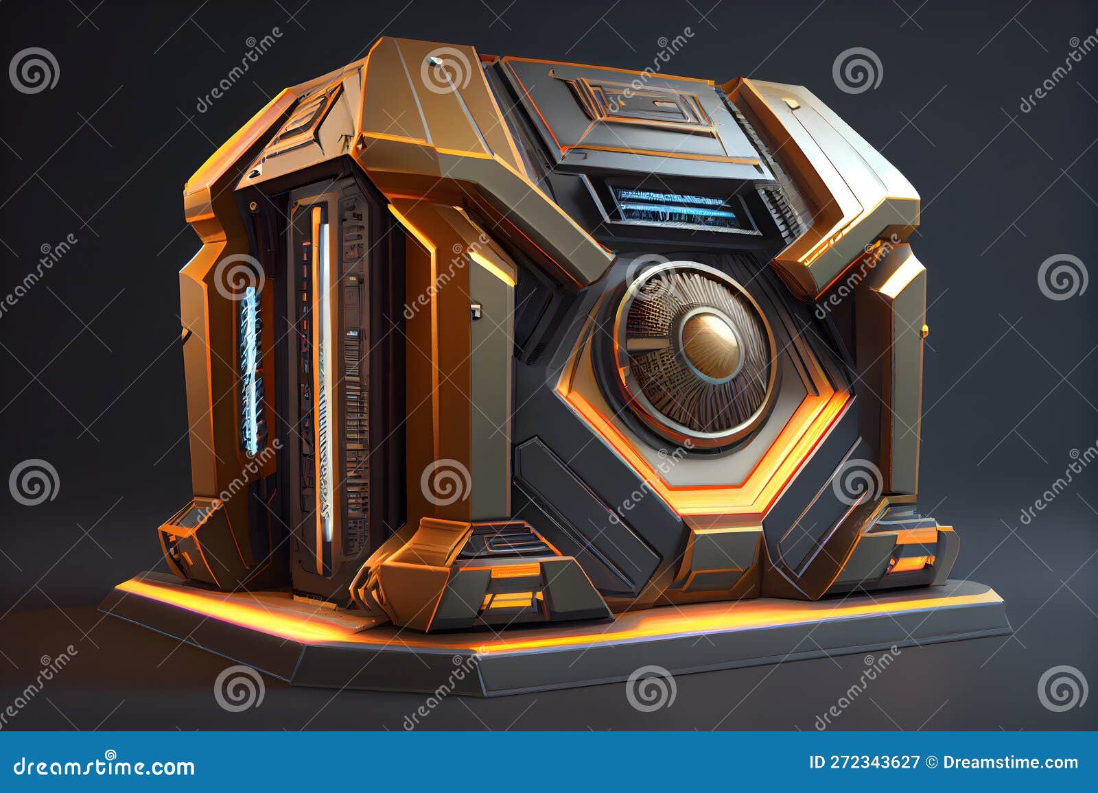 Futuristic Cyber Scifi Cube Concept, Box Ai Generative Stock ...