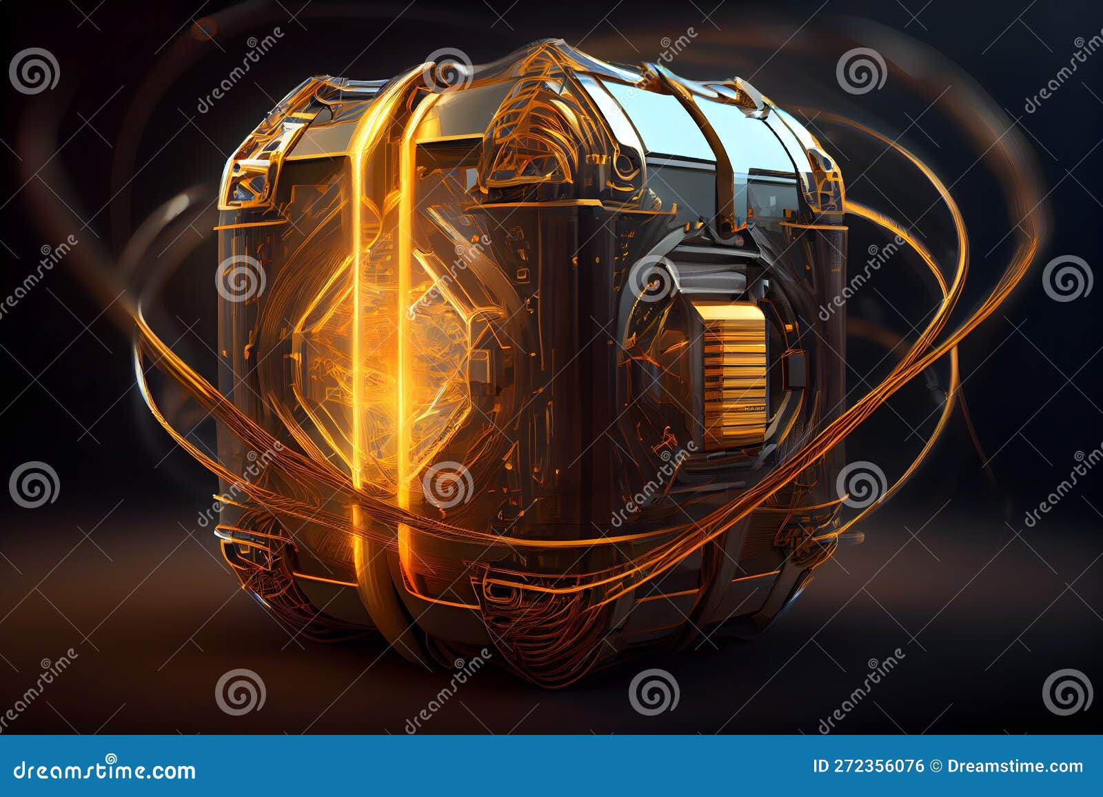 Futuristic Cyber Scifi Cube Concept, Box Ai Generative Stock ...