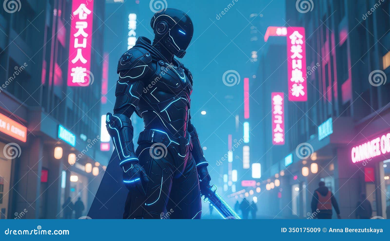 A Cyber Warrior In A Burnt Land, Extremely Highly Detailed Futuristic ...