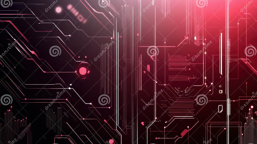 Futuristic Cybernetic Backdrop with Silver and Red Design Elements ...