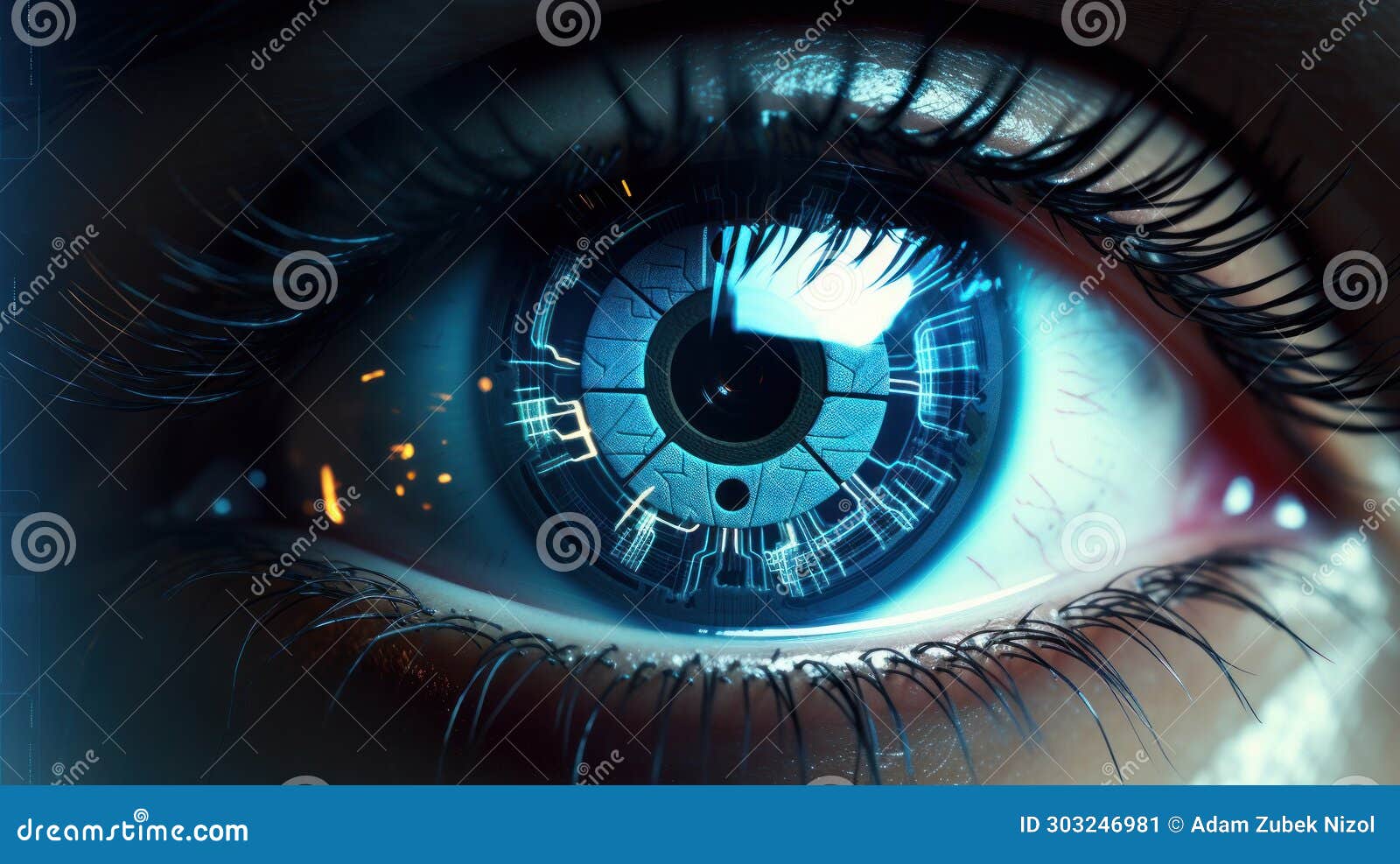 Futuristic Cybernetic Eye Concept Stock Illustration - Illustration of ...