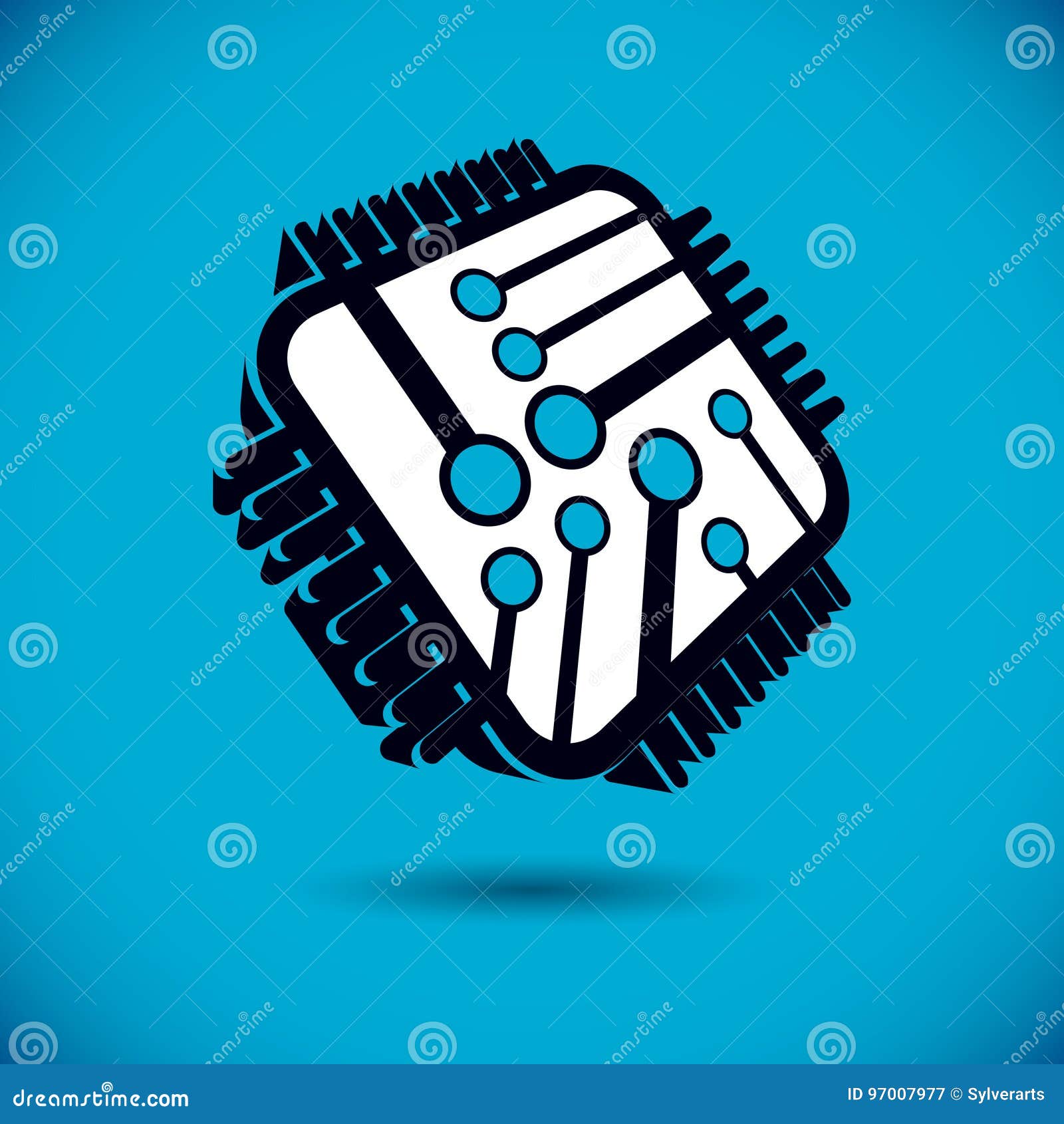 Futuristic Cybernetic Scheme, Vector Motherboard. Digital Element ...