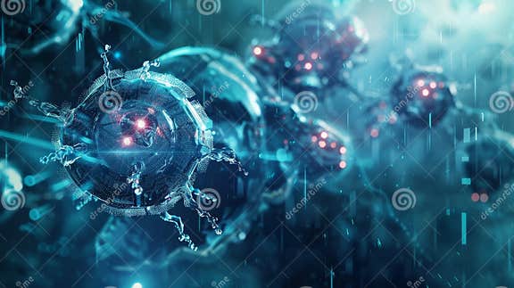 Cyberpunk Virus Attack a Futuristic Cyberpunk Illustration of a Virus ...