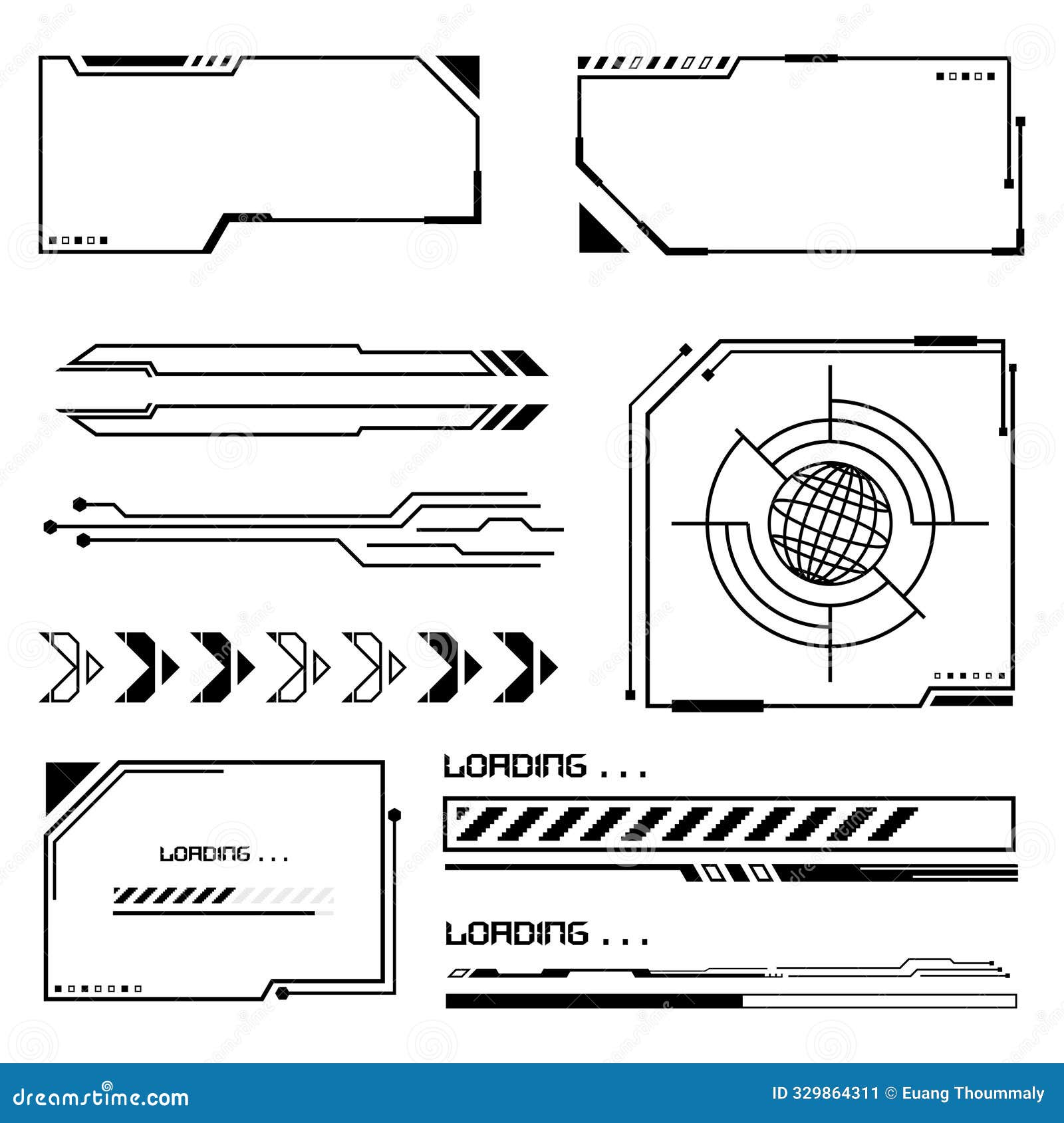 Cyberpunk Interface Blue And Orange Digital Displays With World Map And ...