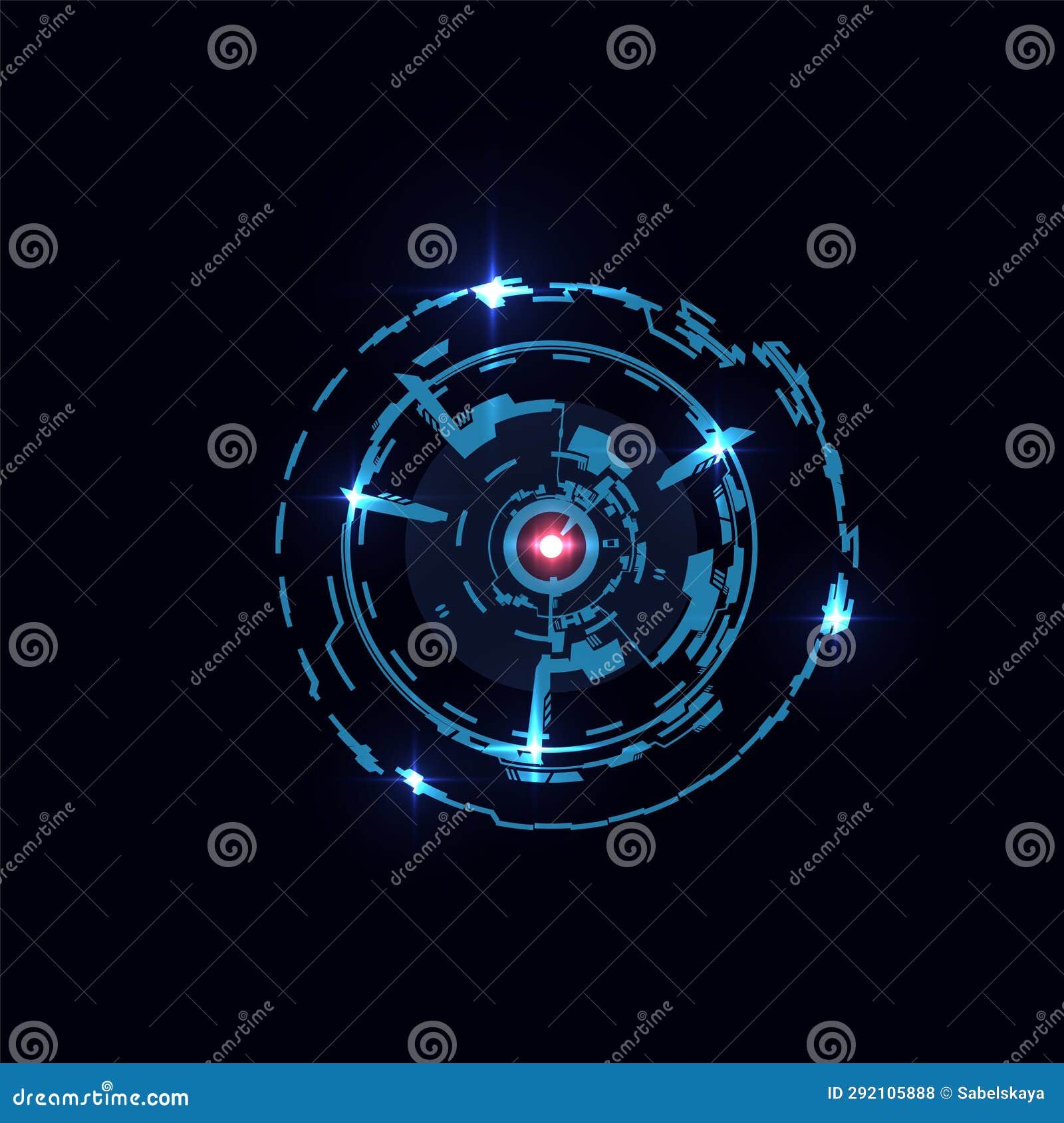 Futuristic Cyberpunk Target Dashboard, Realistic Vector Illustration ...