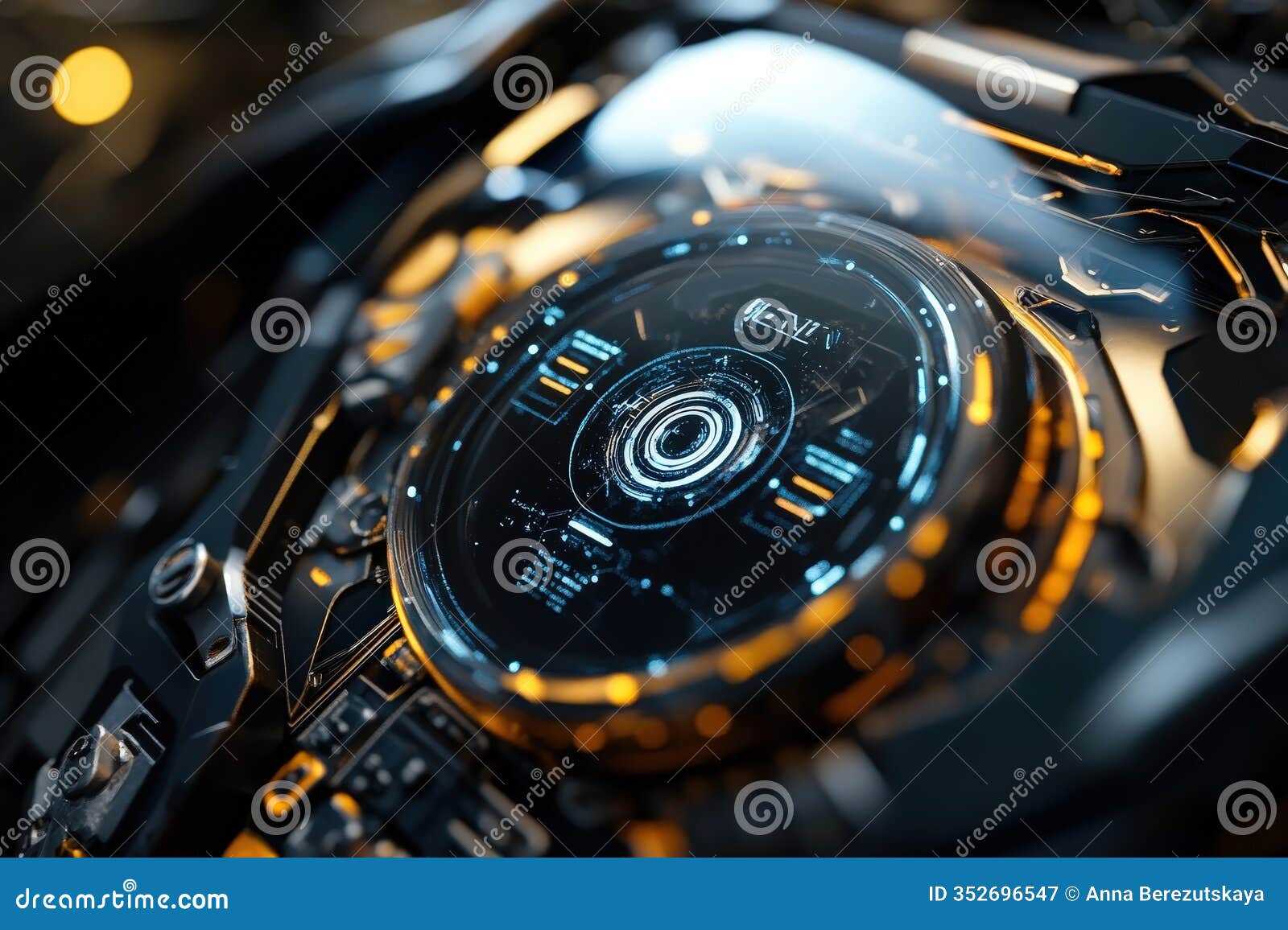 Futuristic Cyberpunk Technology Device with Intricate Details and Neon ...