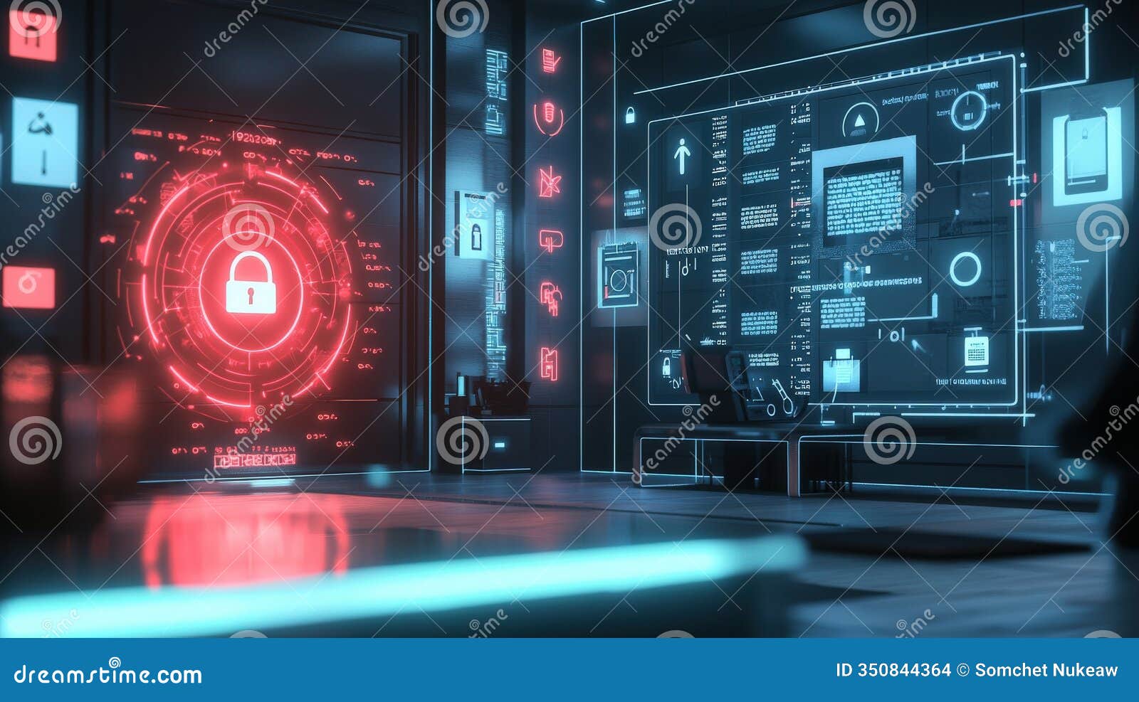 Futuristic Cybersecurity Advanced Security System Interface for Modern ...