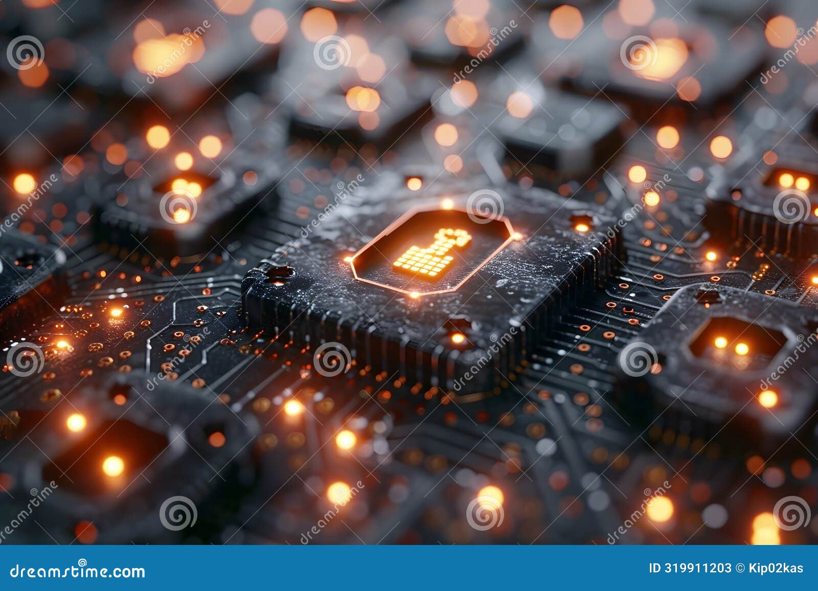 Futuristic Cybersecurity Circuit Board with Digital Lock Concept for ...