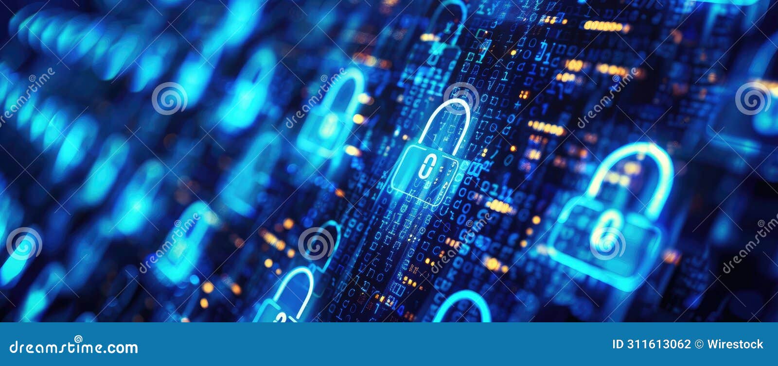 Futuristic Cybersecurity Digital Lock Concept on Circuit Board ...