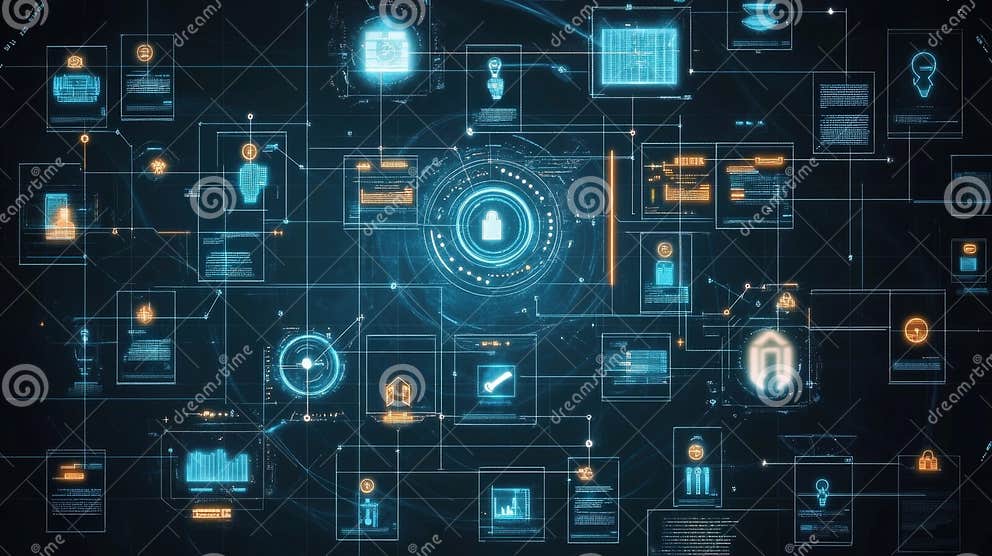 Futuristic Cybersecurity System Protecting Digital Data with Secure Network Connection Stock ...