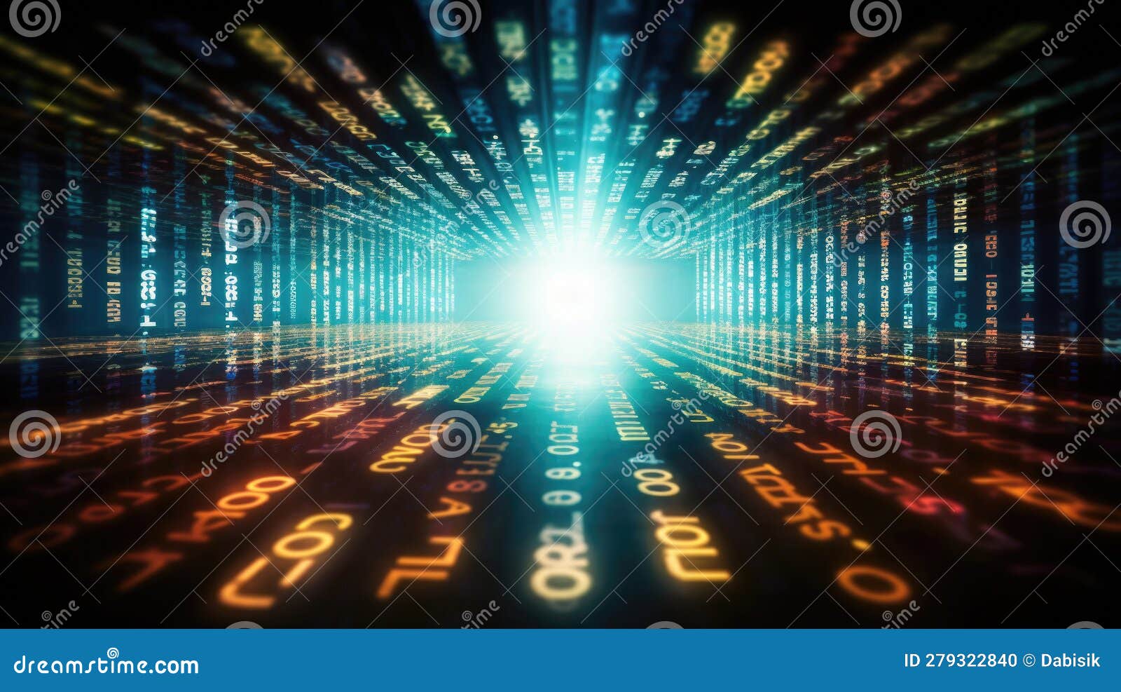 Futuristic Cyberspace with Binary Code Background. Generative AI Stock ...