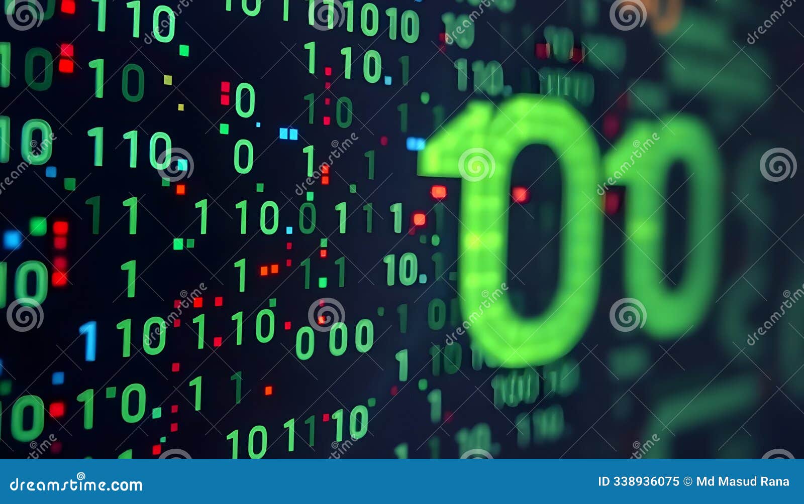 A Futuristic Cyberspace With Binary Code Matrix Background With Digits Programming Code