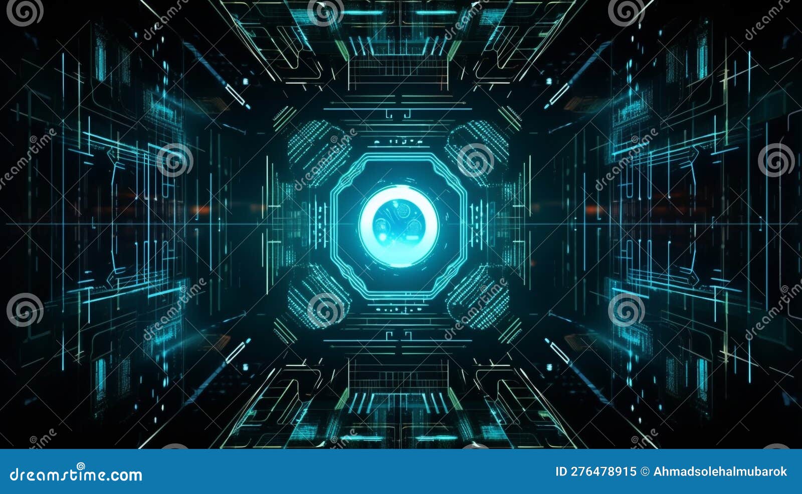 Futuristic Cyberspace Technology Background Concept Stock Illustration ...