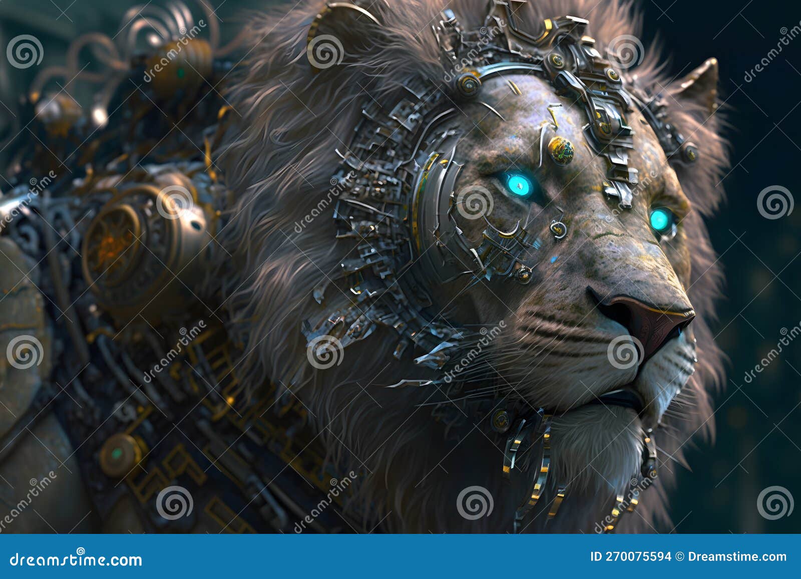 Cyborg Animals. Futuristic Mechanical Robot Characters, Cartoon Punk ...