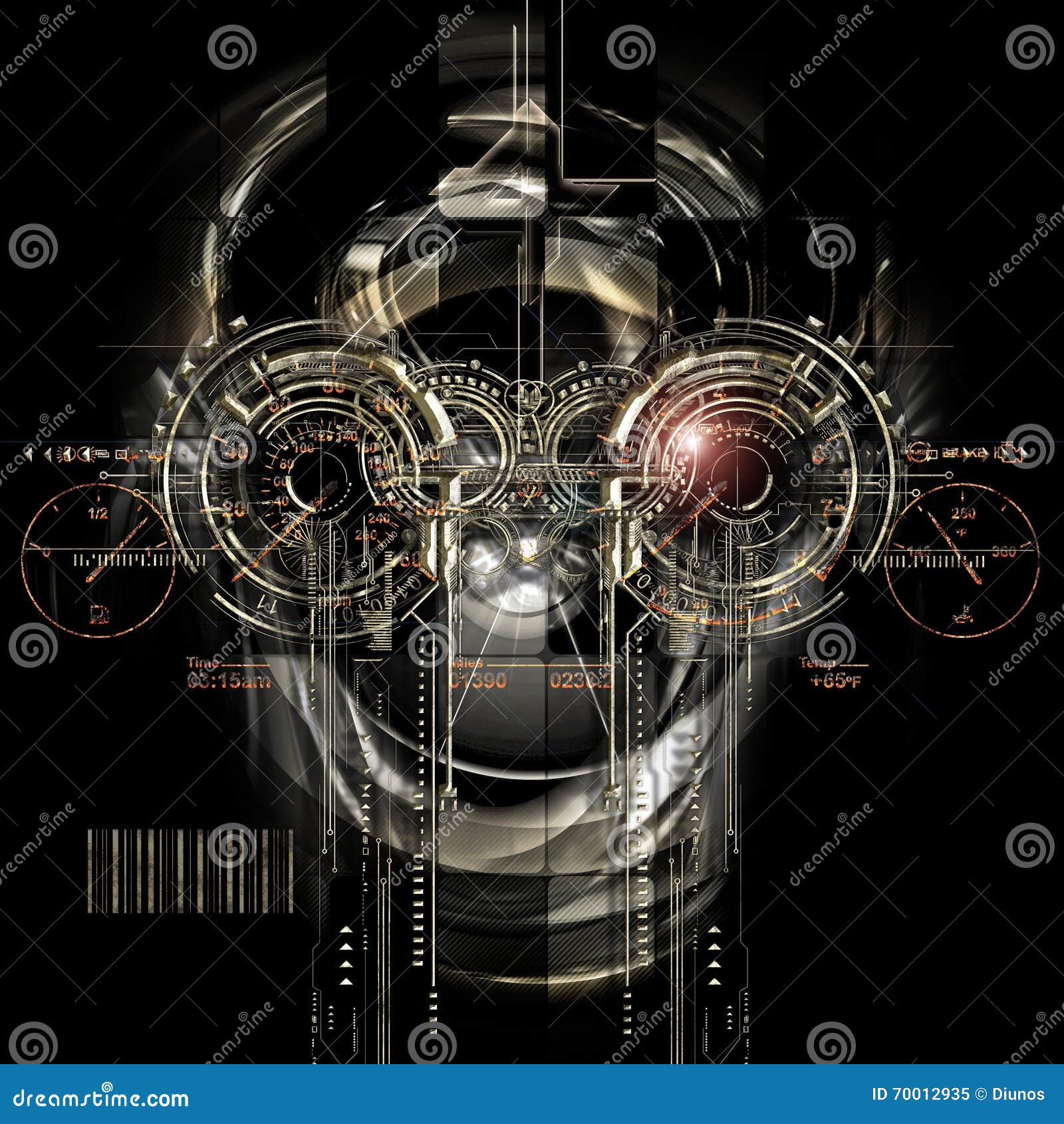 Futuristic cyborg face stock illustration. Illustration of fantasy ...