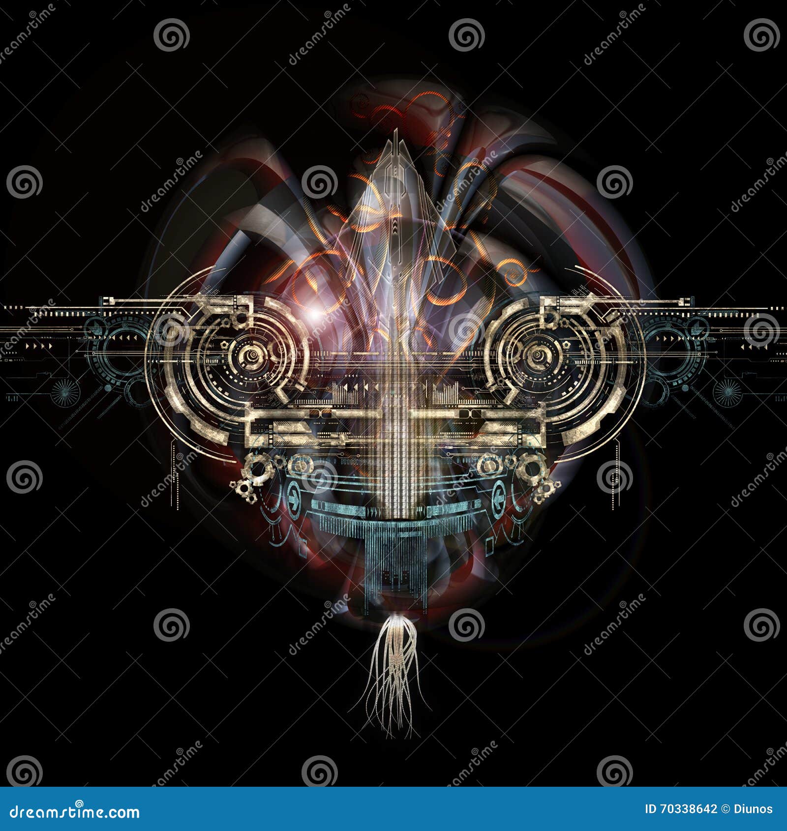 Futuristic Cyborg Head Royalty-Free Stock Photography | CartoonDealer ...