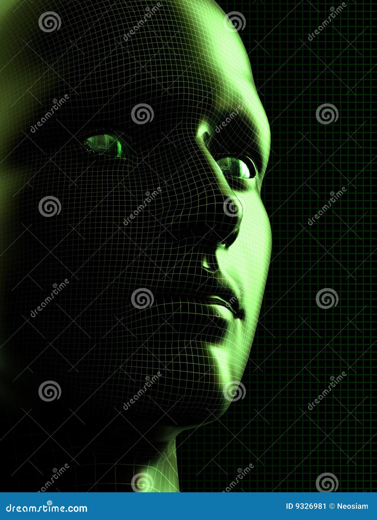 Futuristic Cyborg Head stock illustration. Illustration of human - 9326981