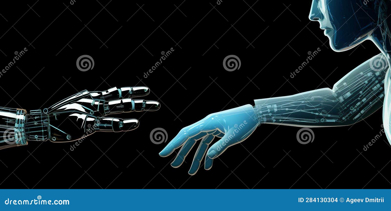 Futuristic Cyborg Robotic Science Artificial Arm Future Technology Hand Virtual Machine Human ...