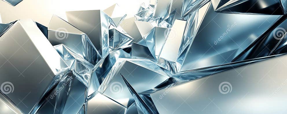 A Futuristic 3D Abstract Background with Floating, Angular Prisms in ...