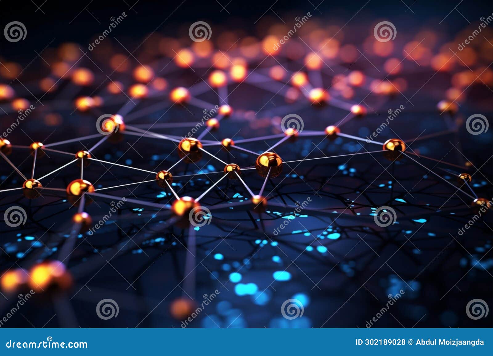 Futuristic 3D Abstraction Cyber Data Flow, Network Connection, Blockchain Concept Stock ...