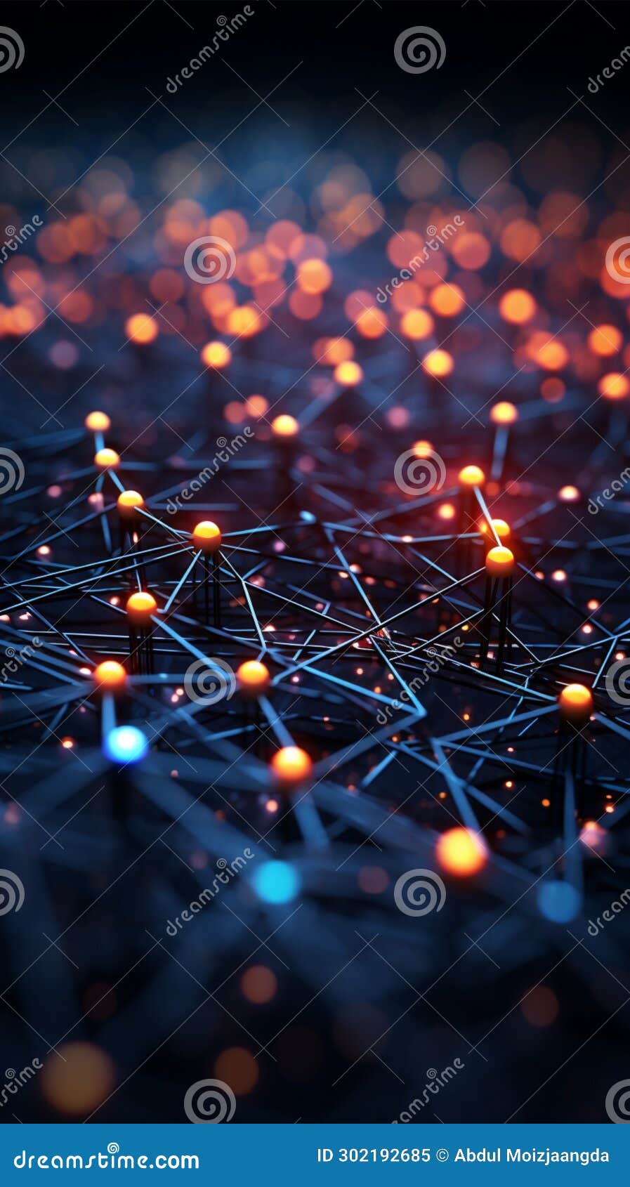 Futuristic 3D Abstraction Cyber Data Flow, Network Connection, Blockchain Concept Stock ...