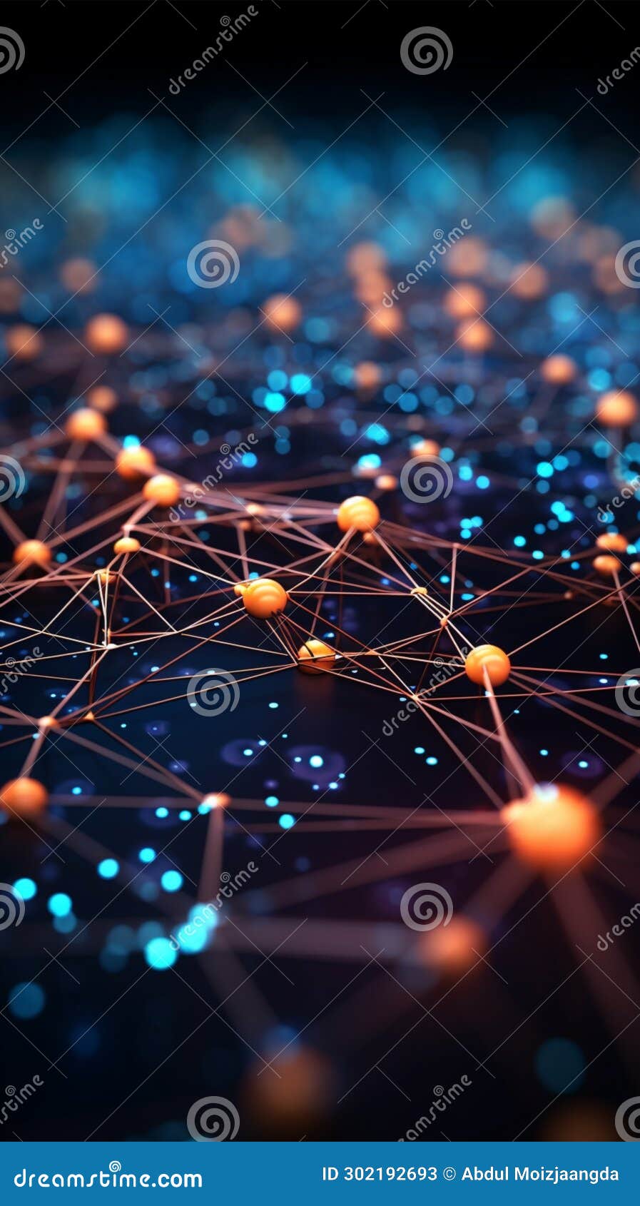 Futuristic 3D Abstraction Cyber Data Flow, Network Connection, Blockchain Concept Stock ...