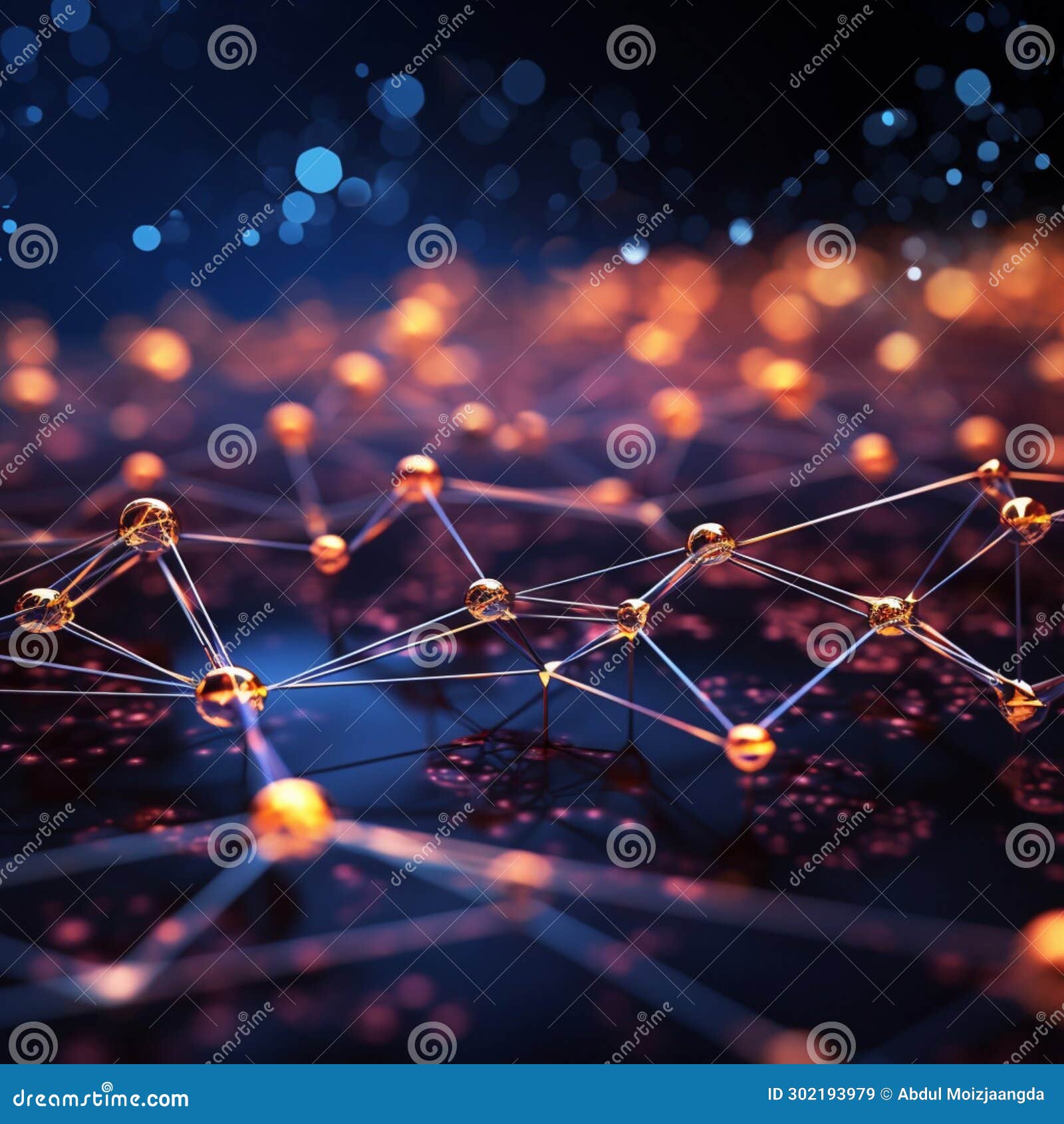 Futuristic 3D Abstraction Cyber Data Flow, Network Connection, Blockchain Concept Stock ...