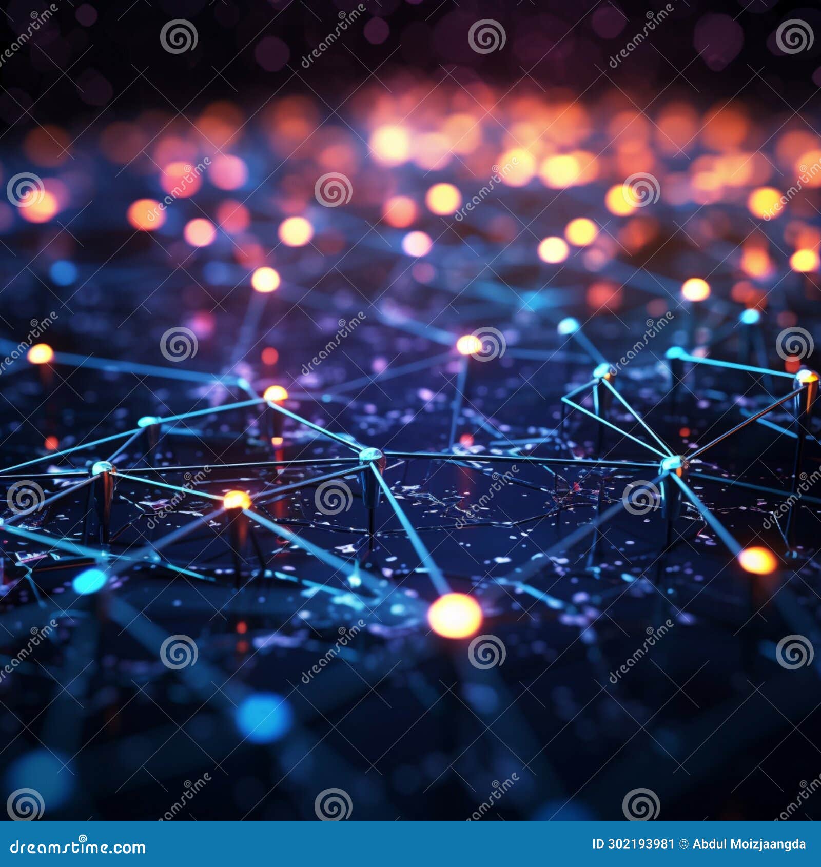 Futuristic 3D Abstraction Cyber Data Flow, Network Connection, Blockchain Concept Stock ...