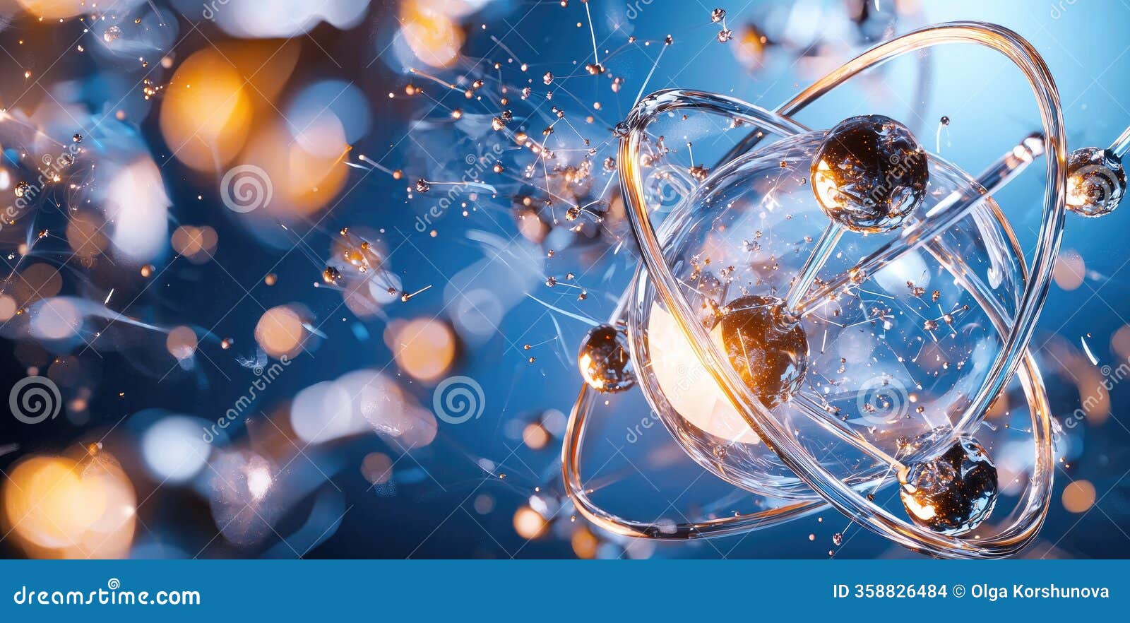 Futuristic 3D Atom Structure Rendering for Science and Technology ...