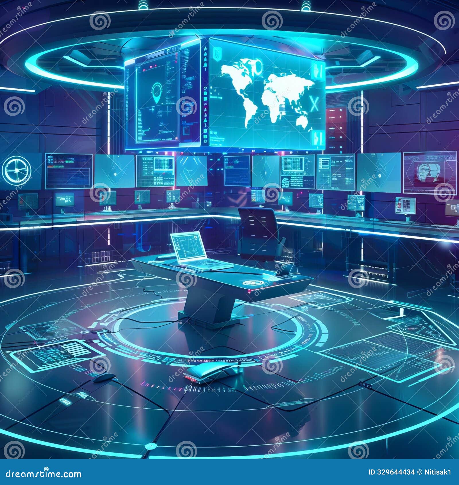 1 Futuristic 3D Cartoon Rendering of an AIpowered Security Operations ...