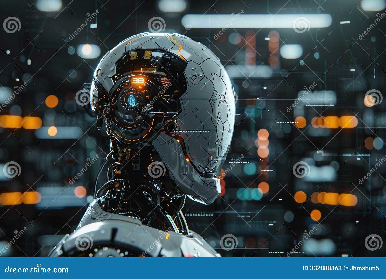A Futuristic 3D Concept of an AI Entity Evolving into a Sophisticated ...
