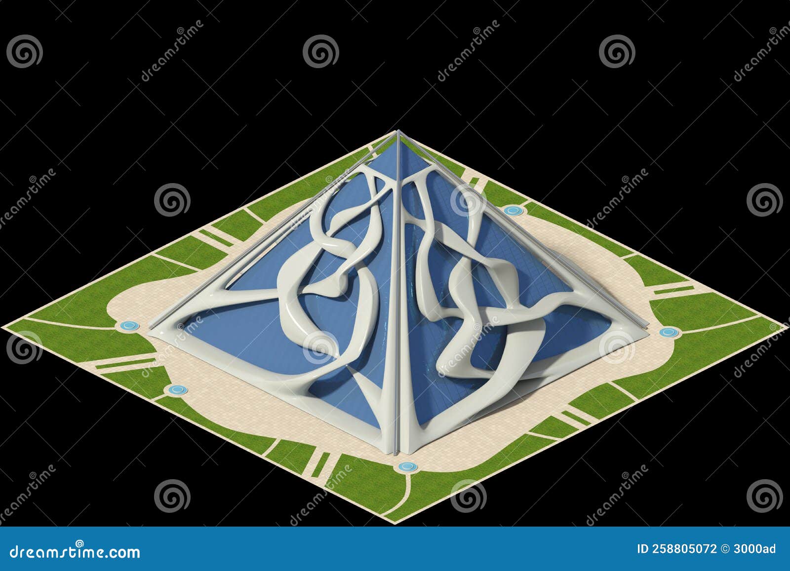 Futuristic 3D Game Architecture in Isometric Projection Stock ...