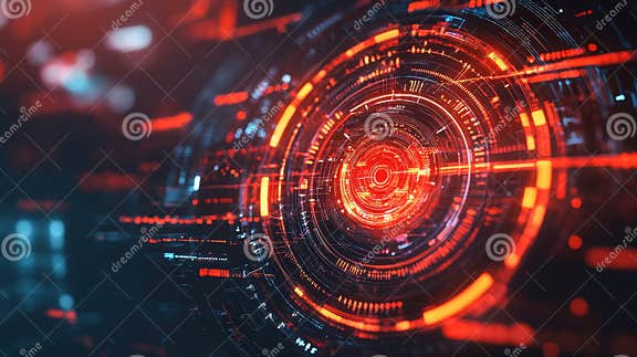 Futuristic 3D Interactive UI Background Design Stock Photo - Image of ...
