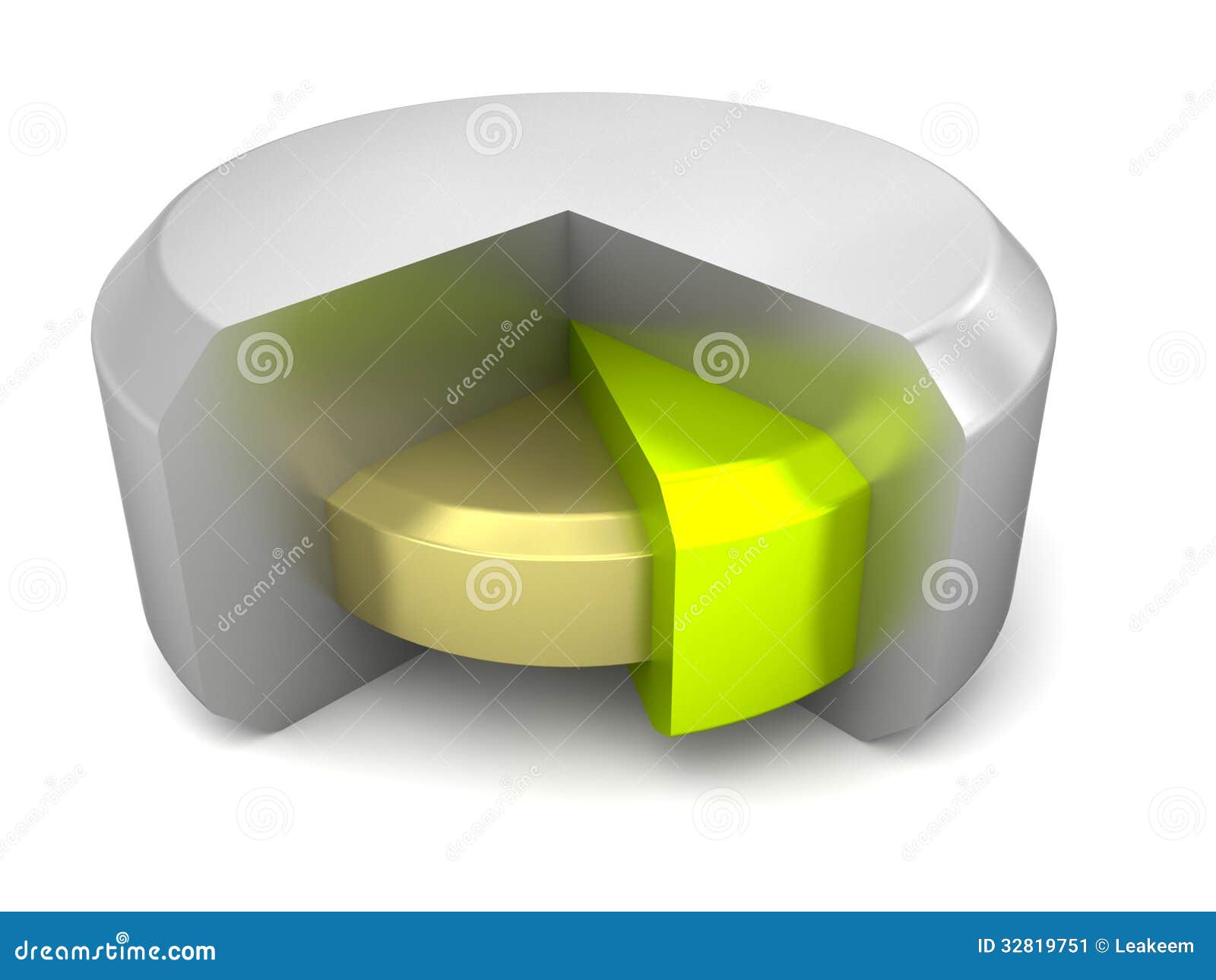Futuristic 3D Metal Pie Chart Stock Illustration - Illustration of ...