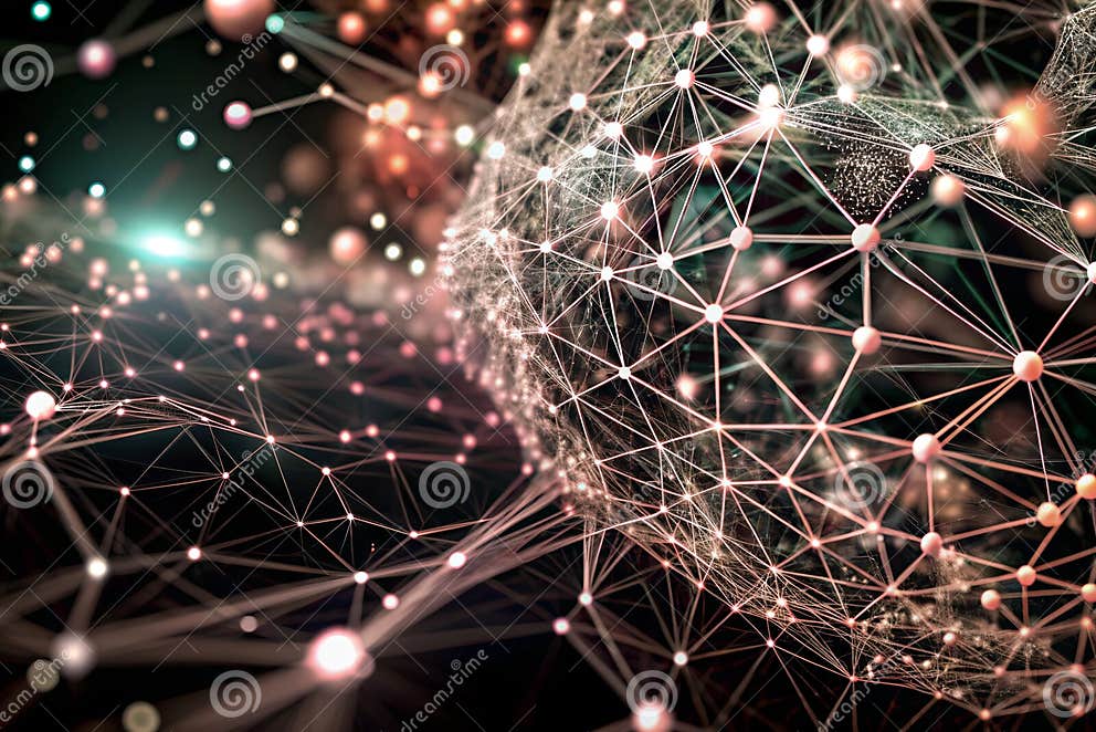 Futuristic 3D Plexus Array Abstract Particle Background & Big Data Network Visualization: Stock ...