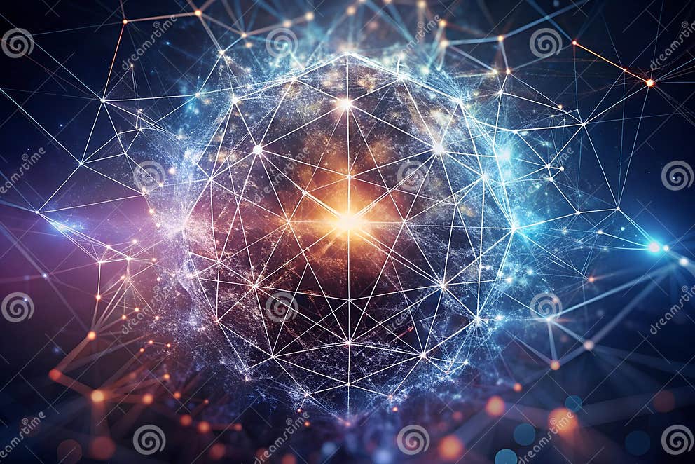Futuristic 3D Plexus Array Abstract Particle Background & Big Data Network Visualization: Stock ...