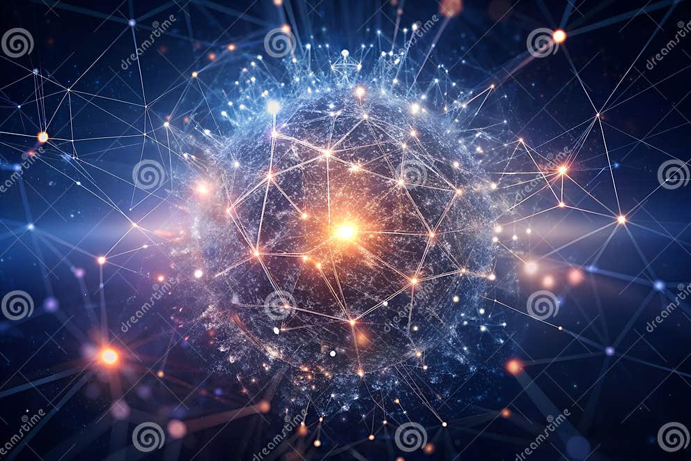 Futuristic 3D Plexus Array Abstract Particle Background & Big Data Network Visualization: Stock ...