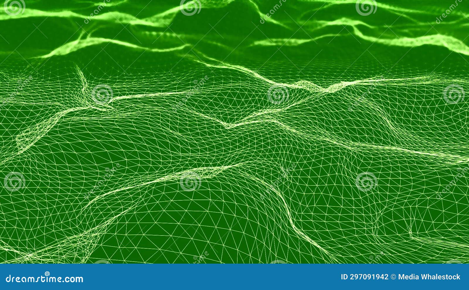 Futuristic 3D Plexus Bright Waving Terrain. Animation. Abstract ...
