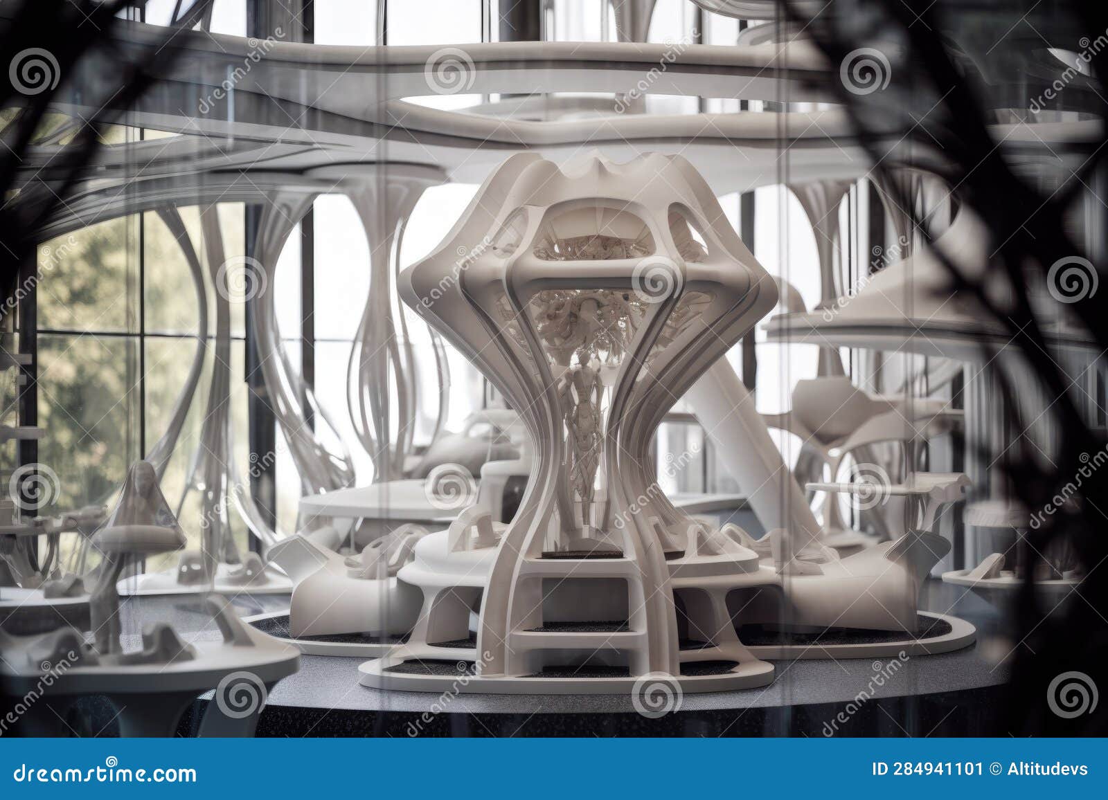 Futuristic 4d Printed Architecture Concept Stock Image - Image of ...