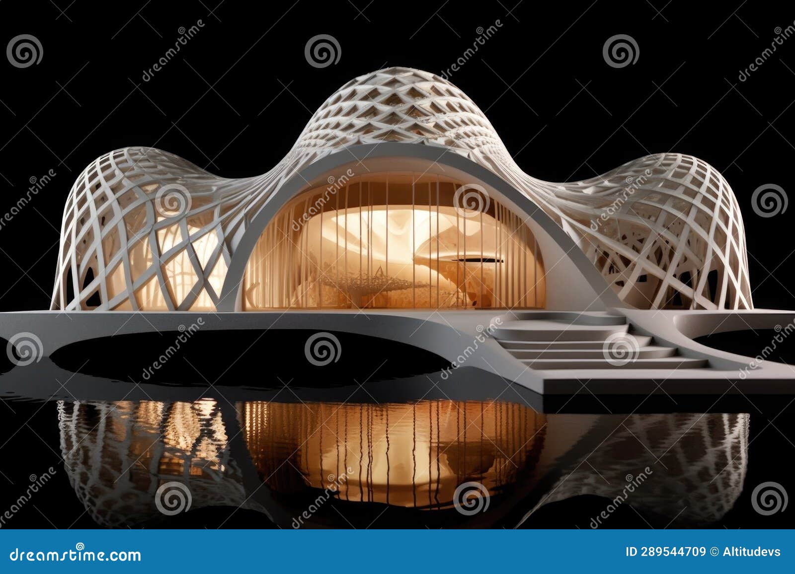 Futuristic 4d Printed Architecture Concept Stock Image - Image of ...