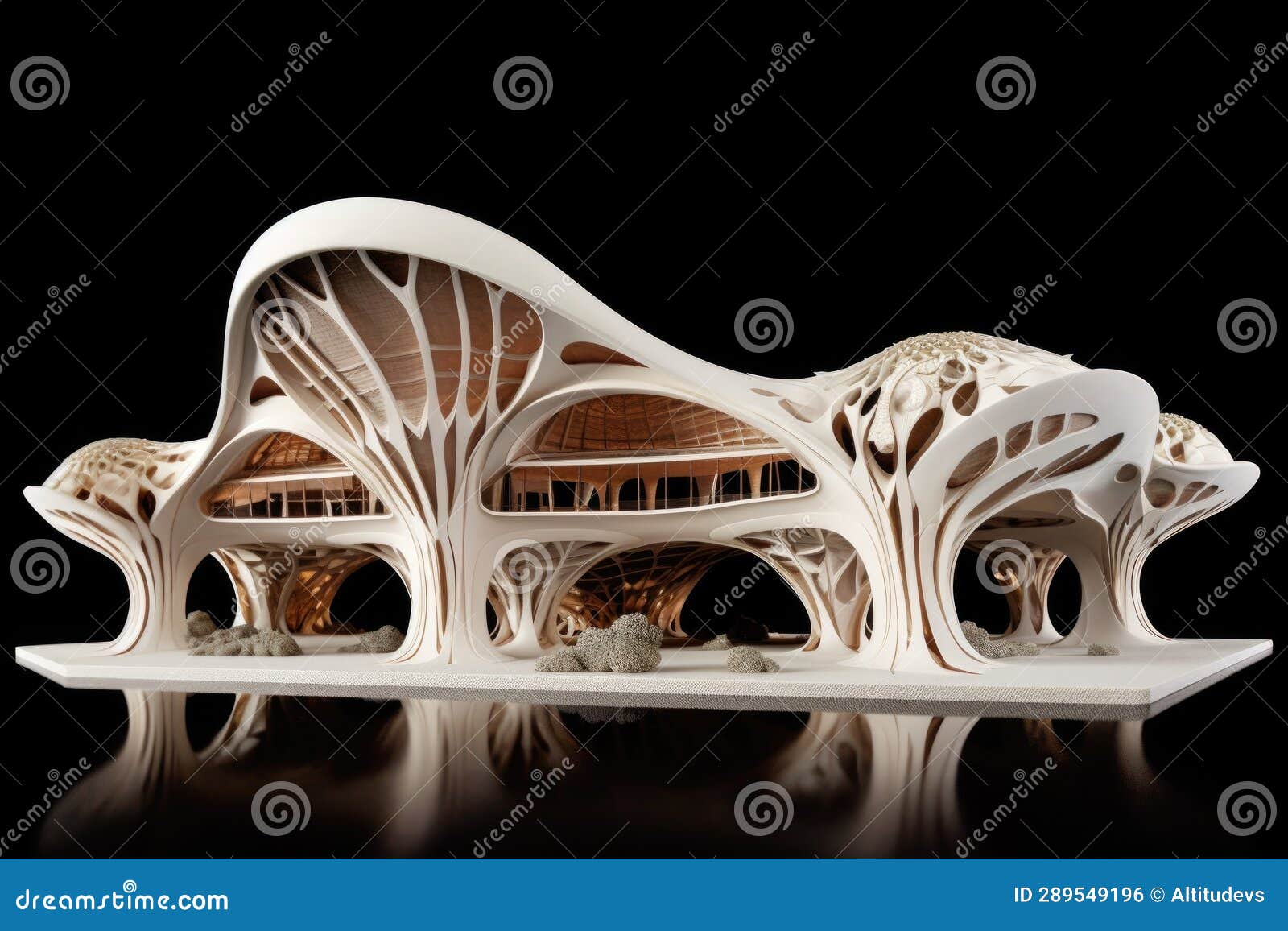 Futuristic 4d Printed Architecture Concept Stock Photo - Image of ...