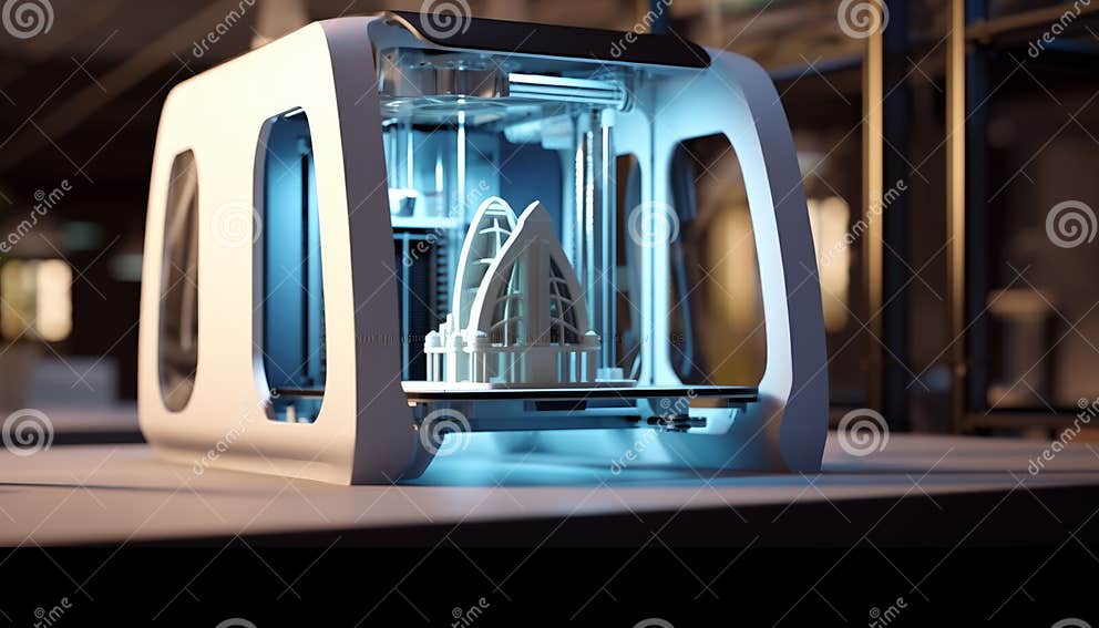 Futuristic 3d Printer Generative Ai Stock Illustration - Illustration ...