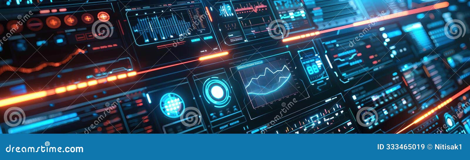 Futuristic 3D Render Of Data Visualization Tools Integrated Into A ...